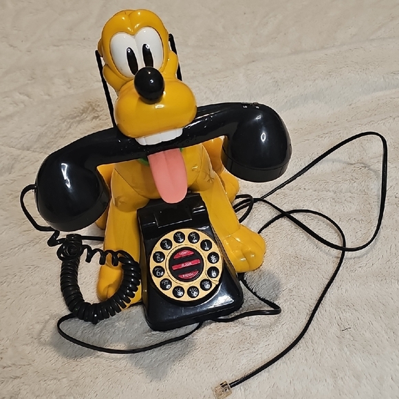 Disney | Other | Vintage Disney Pluto Telemania Push Button Telephone ...
